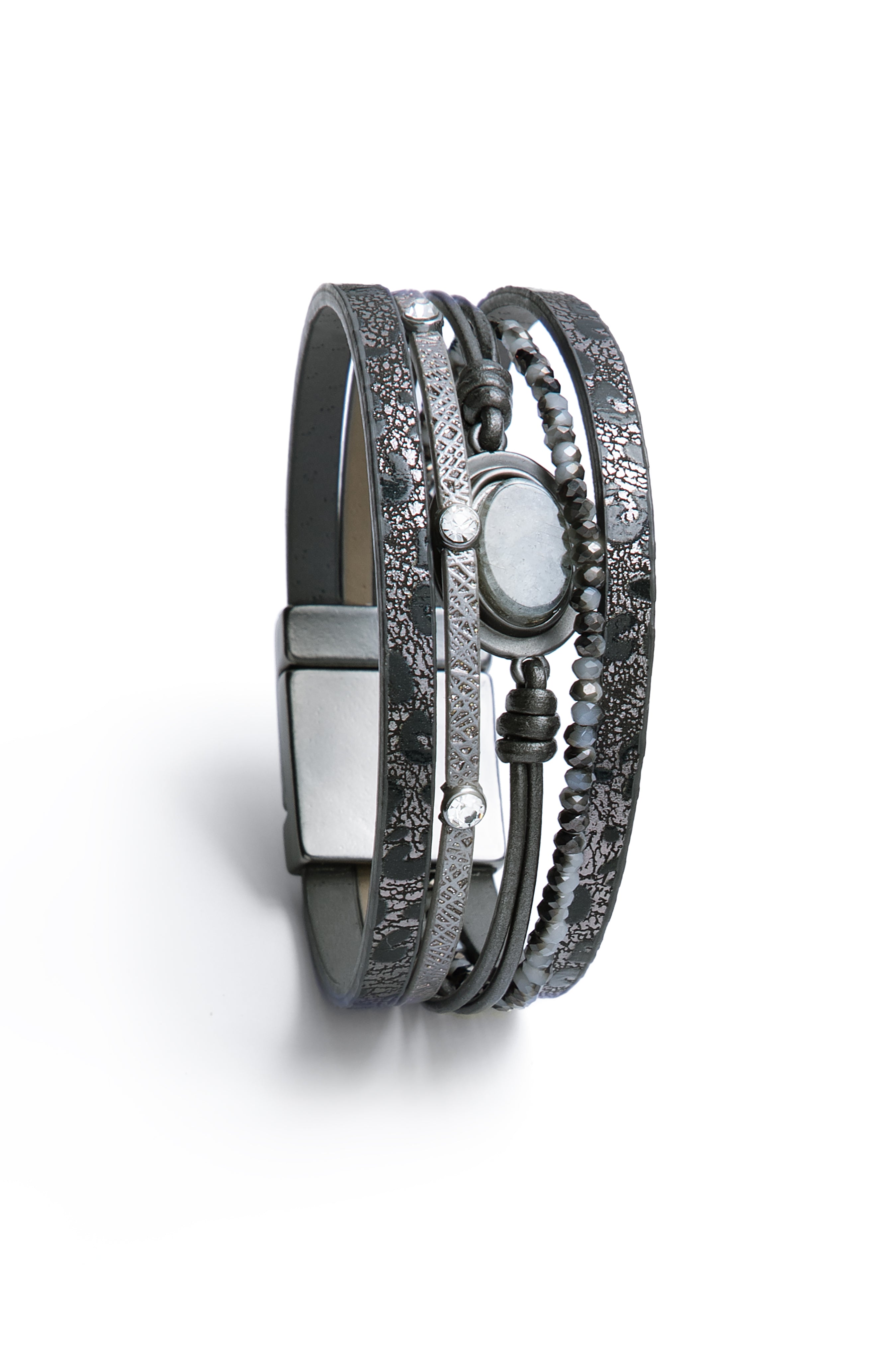 Natural Stone Beaded Leather Bracelet – SAACHI