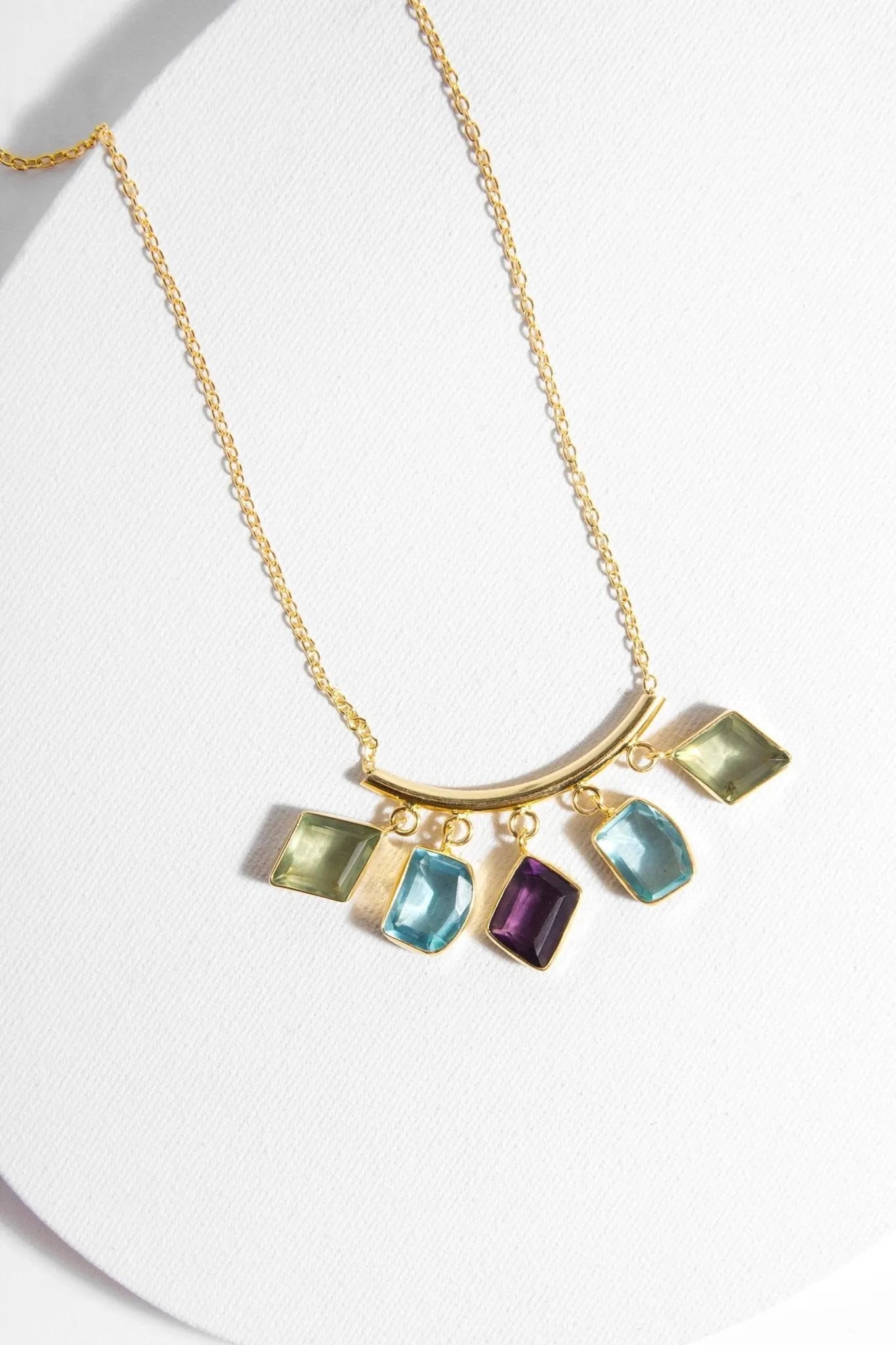 18 karat Gold Plated Necklace With Gems | Saachistyle – SAACHI