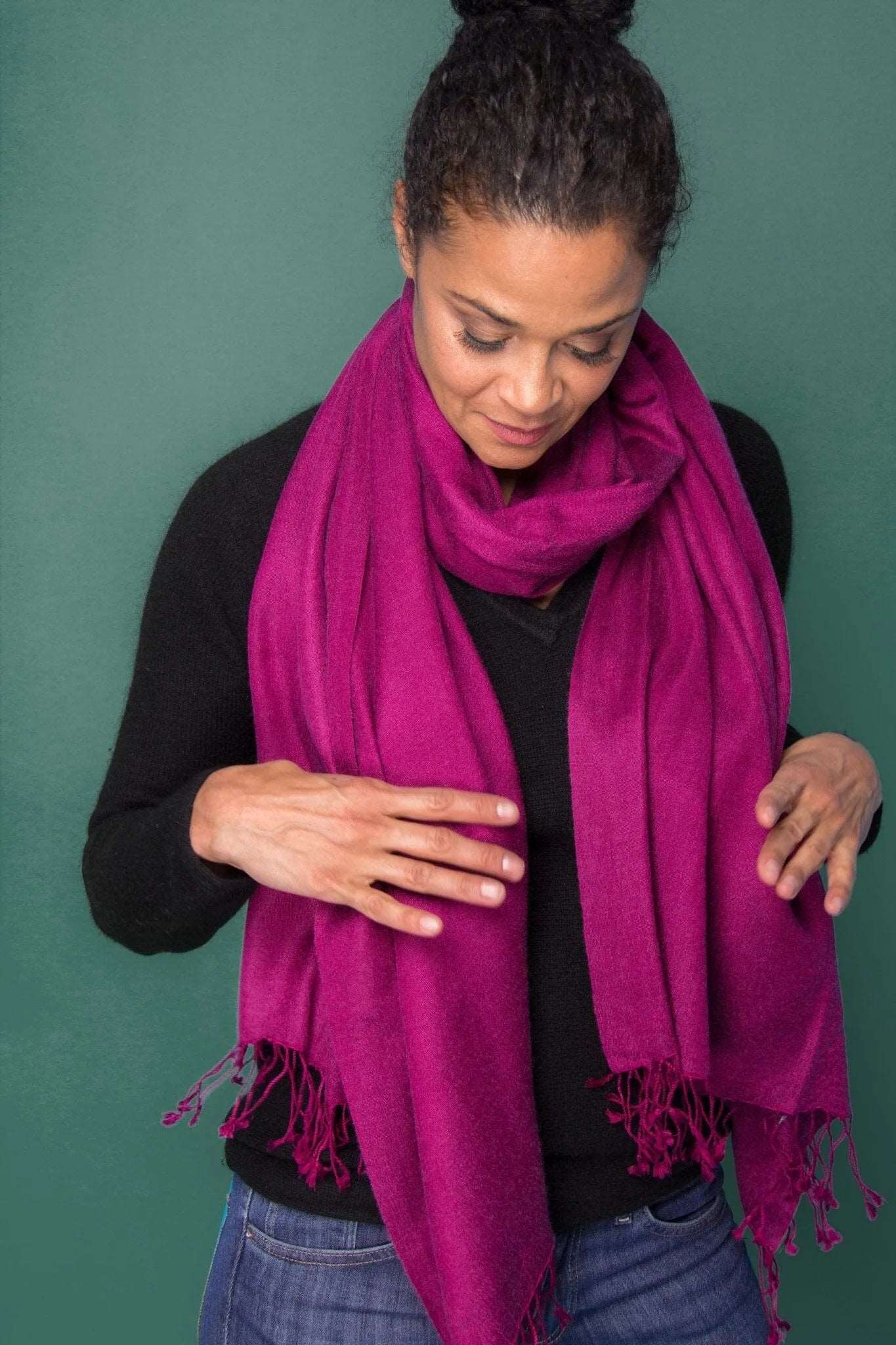 Cashmere Fringe Wrap Scarf – SAACHI