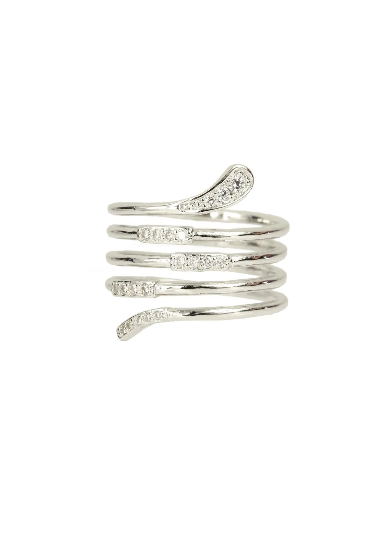 Rhinestone Coil Wrap Ring – SAACHI