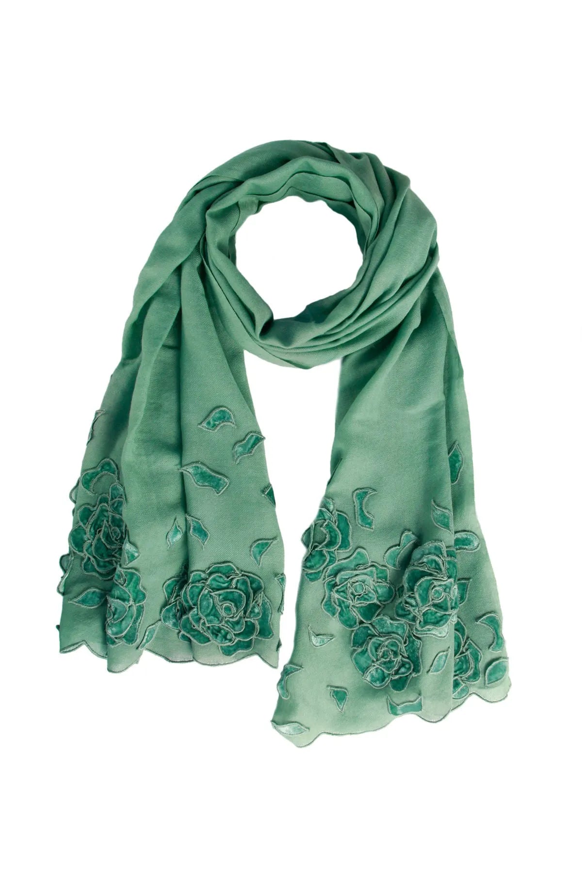 Wool Velvet Flower Scarf – SAACHI